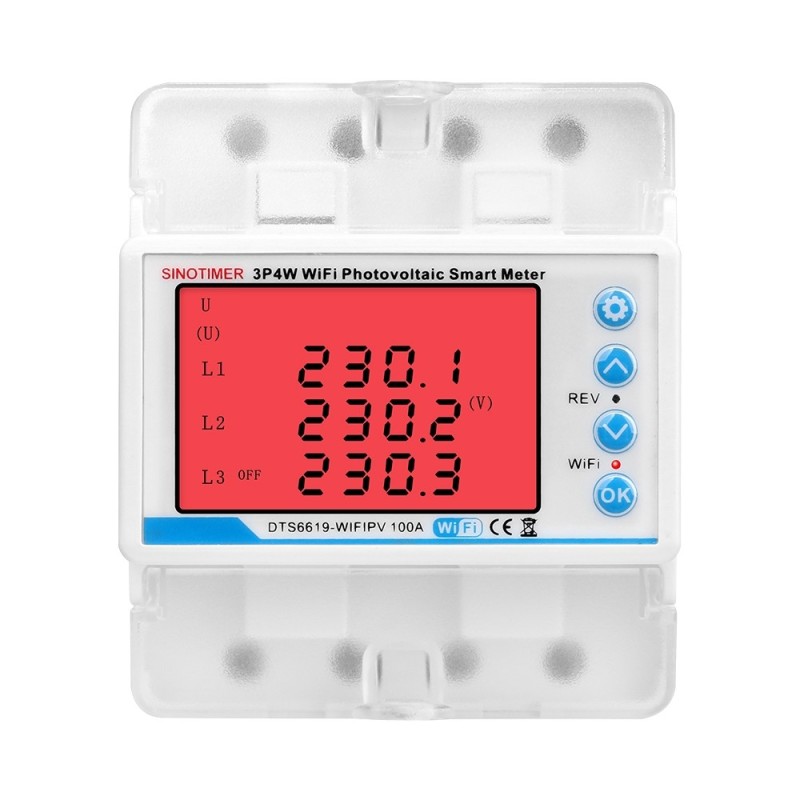 Contor de energie Sinotimer, bidirectional Tuya WiFi 3P4W, trifazic ...