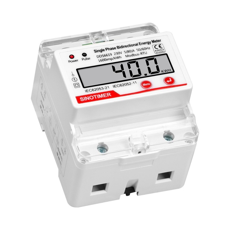 Contor de energie RS485 cu afișaj LCD monofazat DDS6619 040 AC230V 5 ...